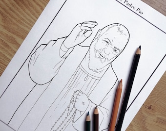 St. Padre Pio Pietrelcina Coloring Page Sheet Liturgical Year - Etsy