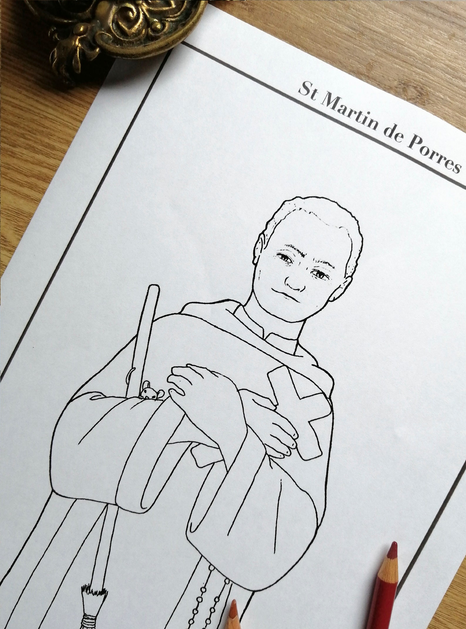 St Martin De Porres - Downloadable Digital Colouring Page - Patron ...