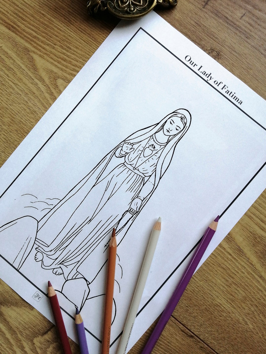 Downloadable Colouring Page our Lady of Fatima - Etsy