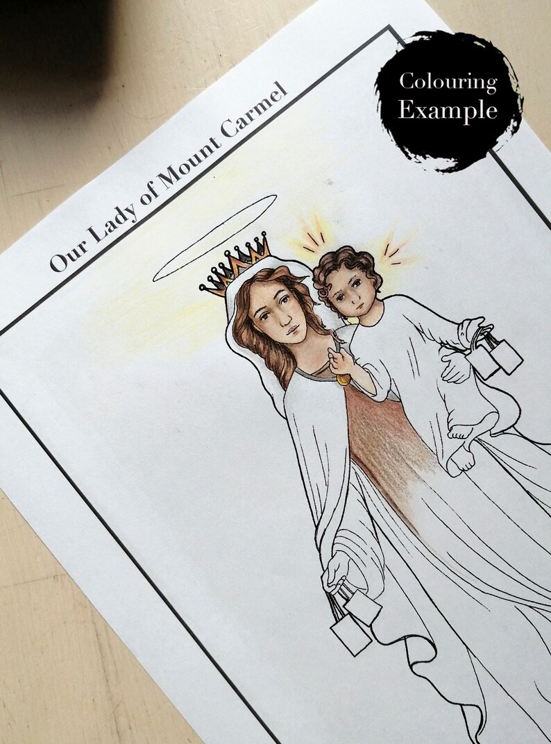 Our Lady of Mount Carmel - Downloadable Digital Colouring Page - Etsy