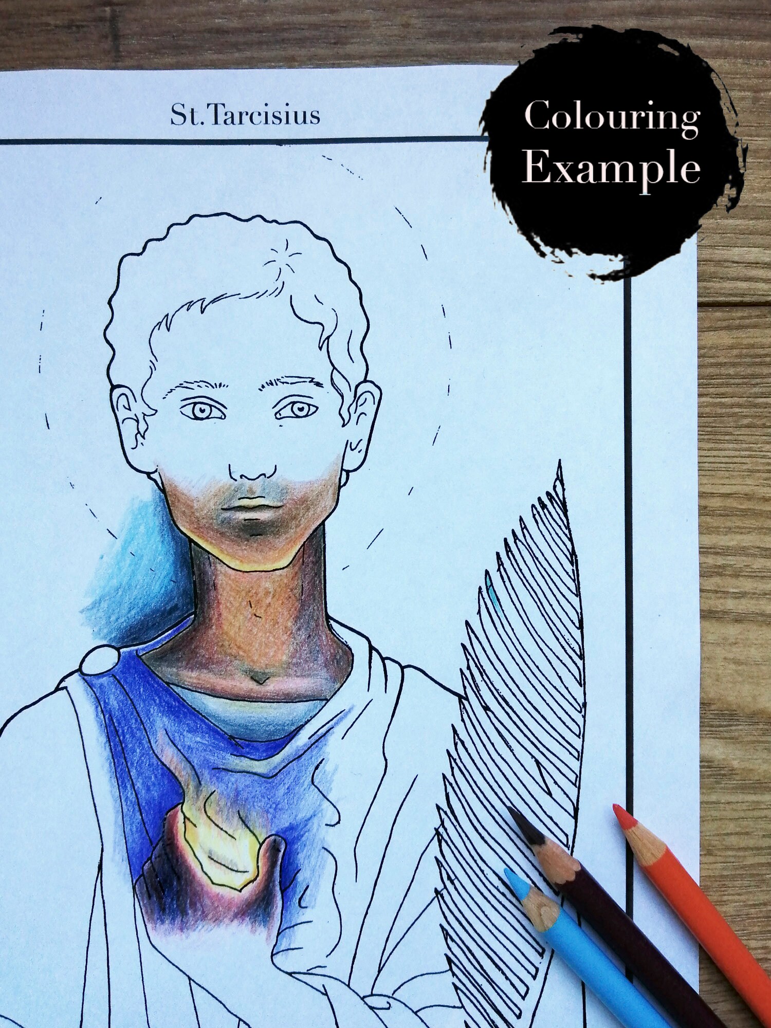 Digital Colouring Page St Tarcisius - Etsy