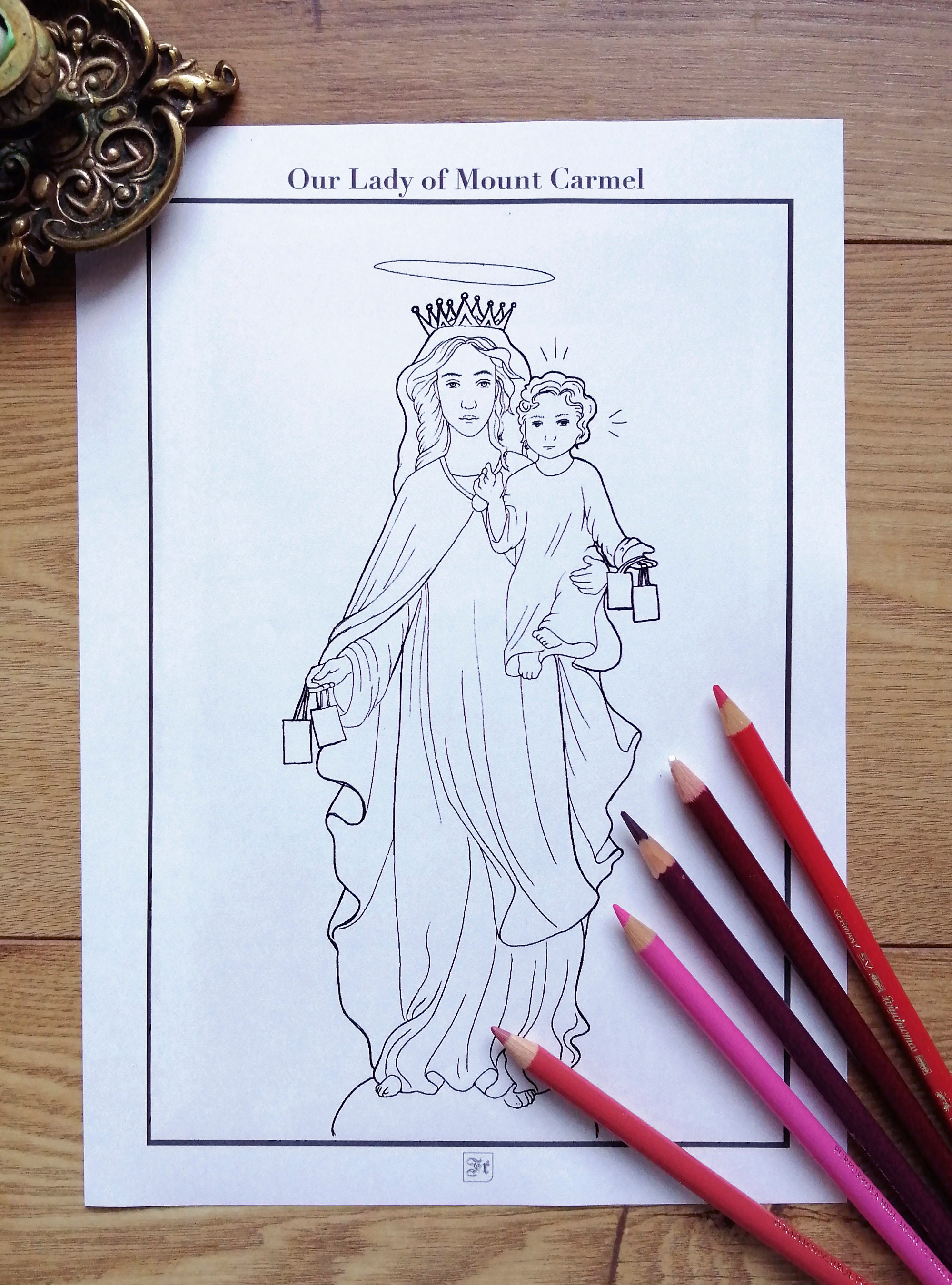 Our Lady of Mount Carmel - Downloadable Digital Colouring Page - Etsy