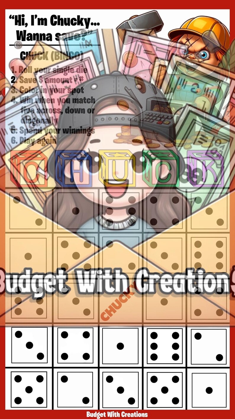 Chucky Bingo Savings Challenge Game - Etsy