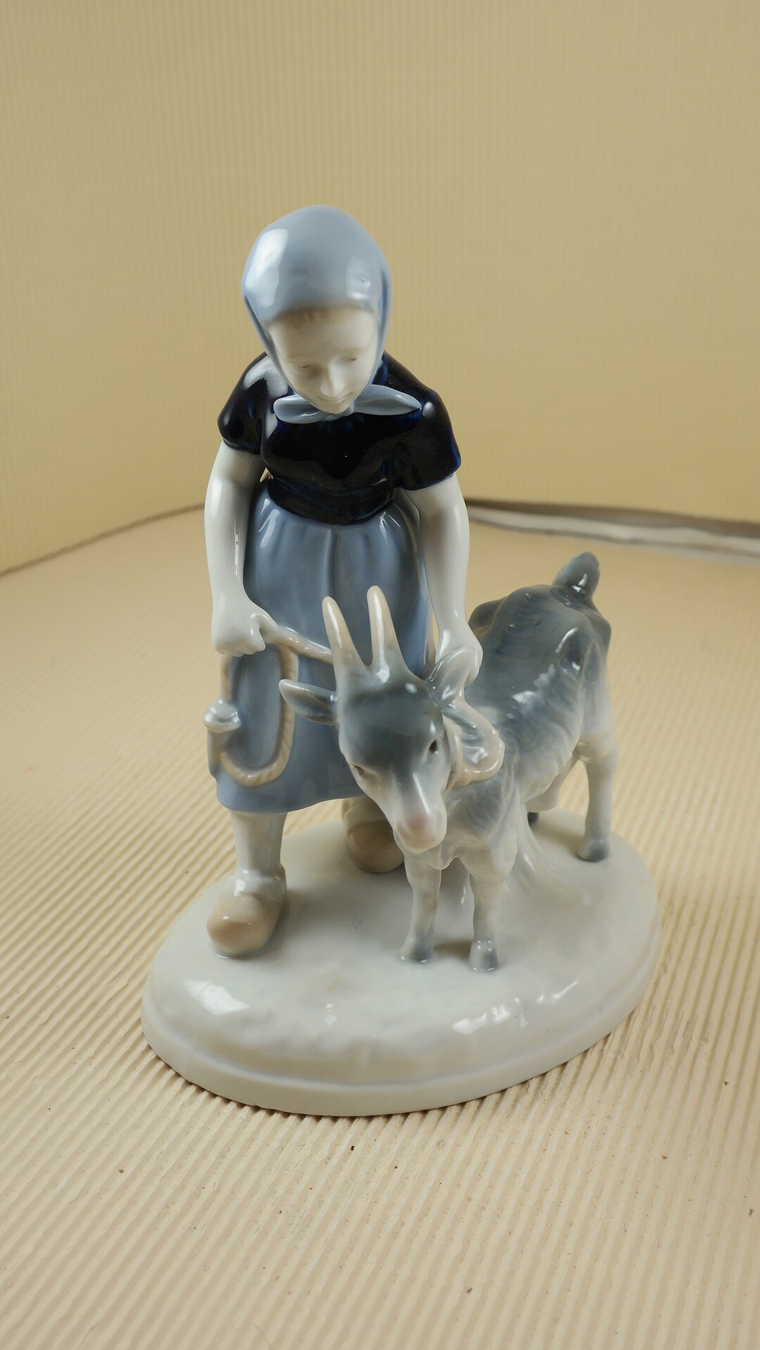 Vintage Farm Girl With Goat Porcelain Figurine Danish Design - Etsy