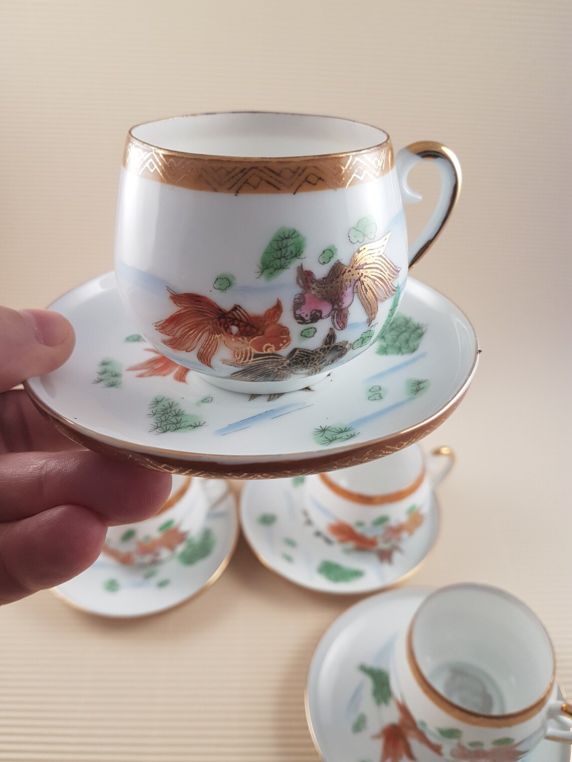 Vintage Japanese Kutani Lithophane Geisha Girl Tea Set | Etsy