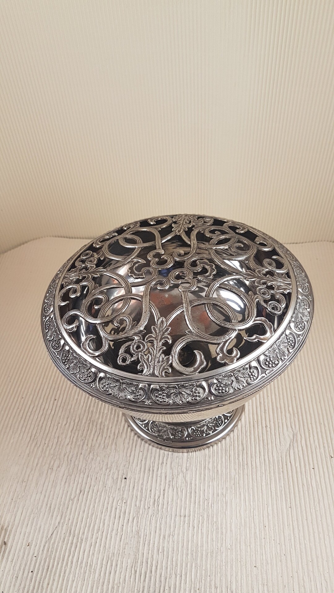 Large Vintage Rose Bowl, Grenadier England, Silver Plated Flower ...