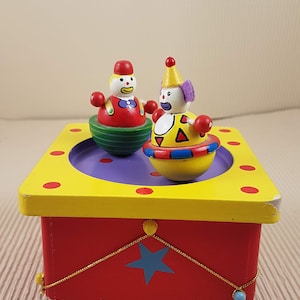 Vintage Retired Wooden Magnetic Circus Clown & Ball Music Box - Etsy