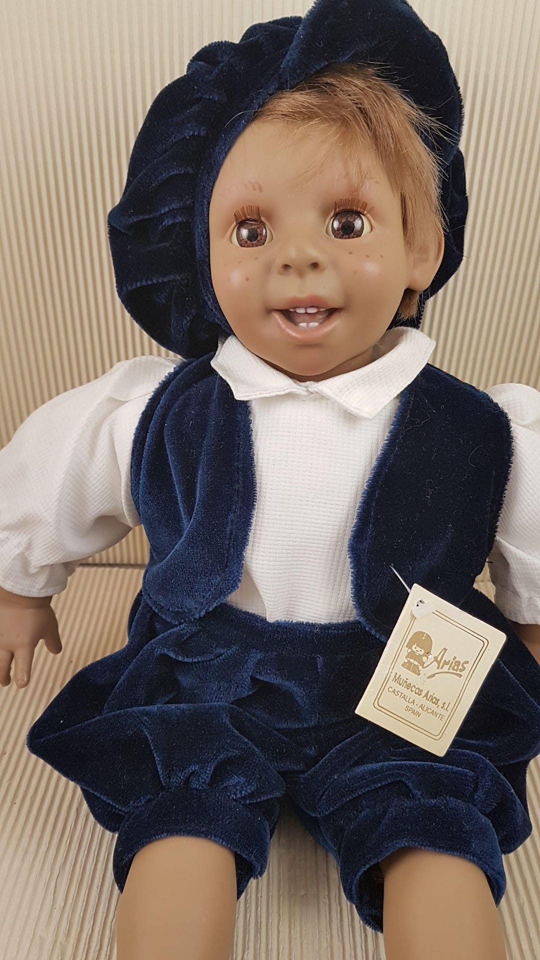 Vintage Cute D'anton Jos Character Doll Boy Hard Plastic Brown Hair ...