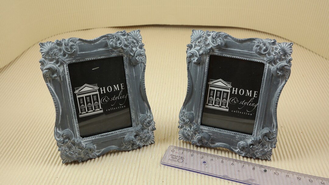Vintage Set of Two Mini Victorian Style Silver Frames - Etsy