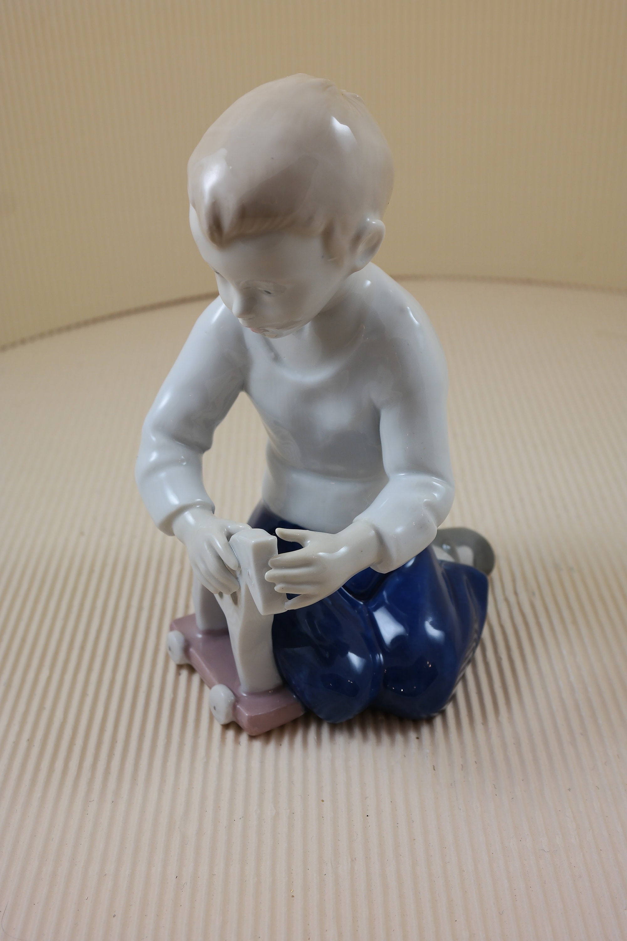 Vintage Little Boy Playing With Blocks Figurine - Etsy