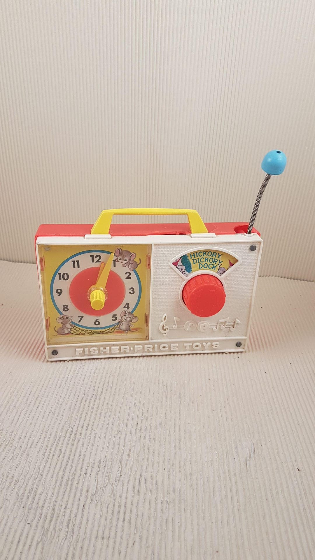 Vintage 1971 Fisher Price Toys Musical Clock Radio Plays Hickory ...