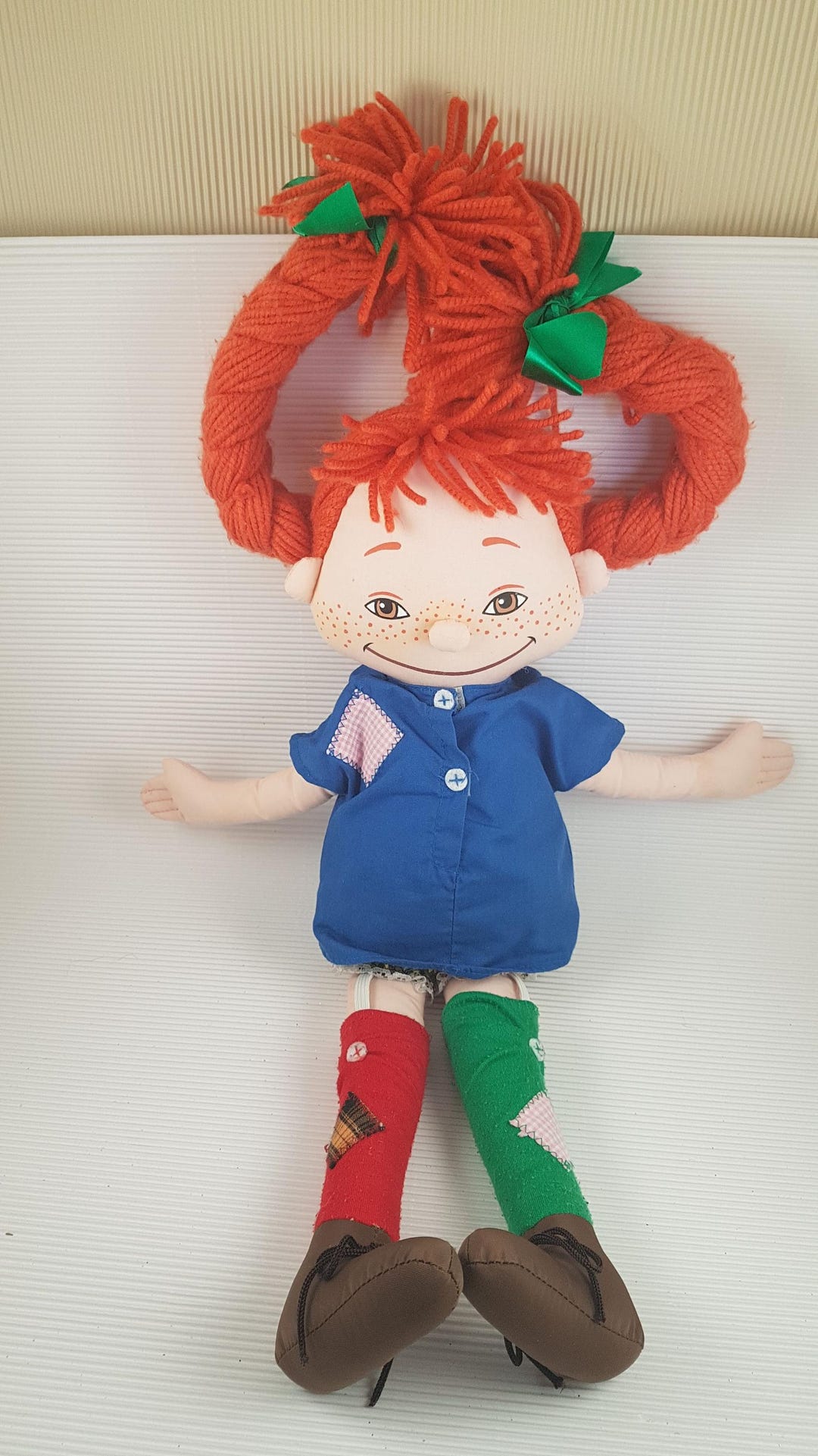 Pippi Longstocking Plush Doll Astrid Lindgren 16" Tall Omega Toy - Etsy