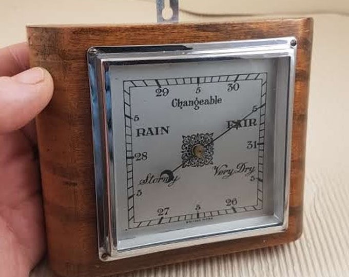Square Barometer - English Made - Weather Measure Device Vintage - Etsy