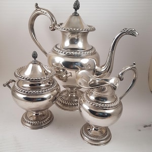 Vintage Teaset Alpadur Silver Teapot Sugar Bowl Milk Pitcher - Etsy