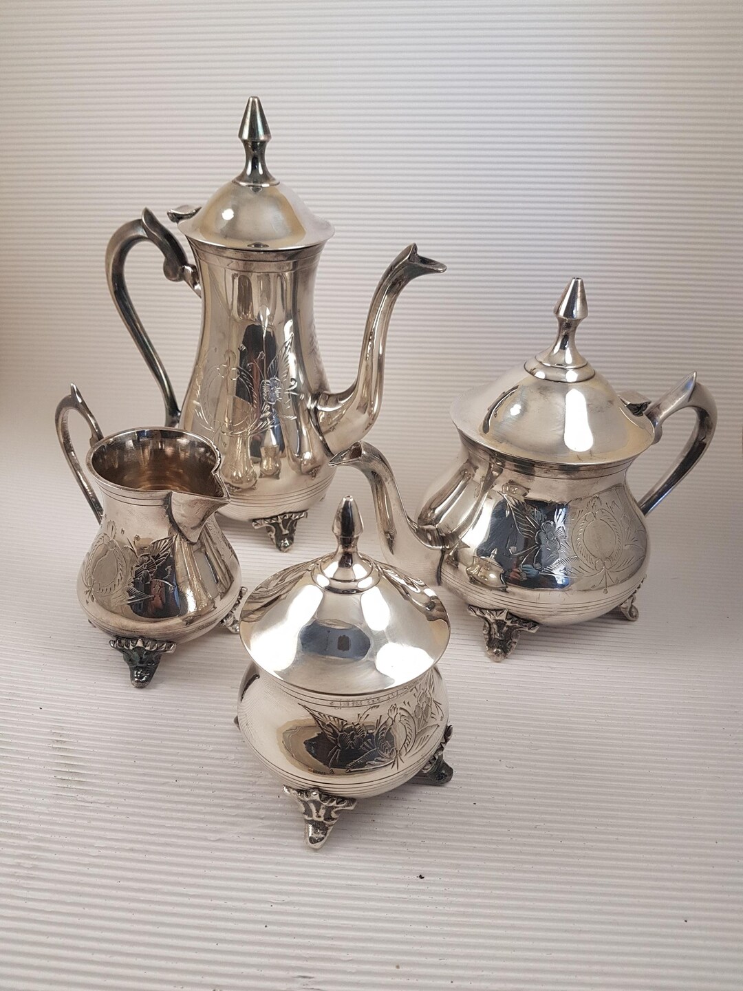 Vintage 4-piece Silver-plated Coffee Tea Service - Etsy