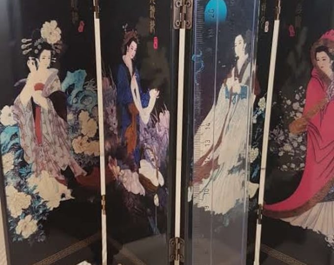 Collectable Woodware Hand-made China Ancient Four Beauties Noble Screen ...