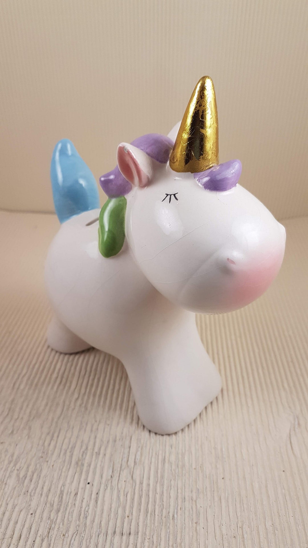 Vintage Unicorn Porcelain Piggy Bank Coin Saver for Children - Etsy