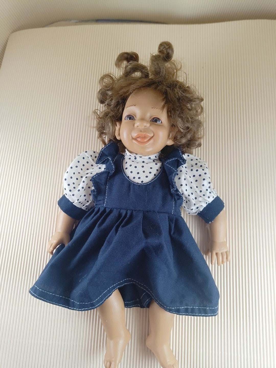 Vintage Cute D'anton Jos Character Doll Hard Plastic Brown Hair Smiling ...