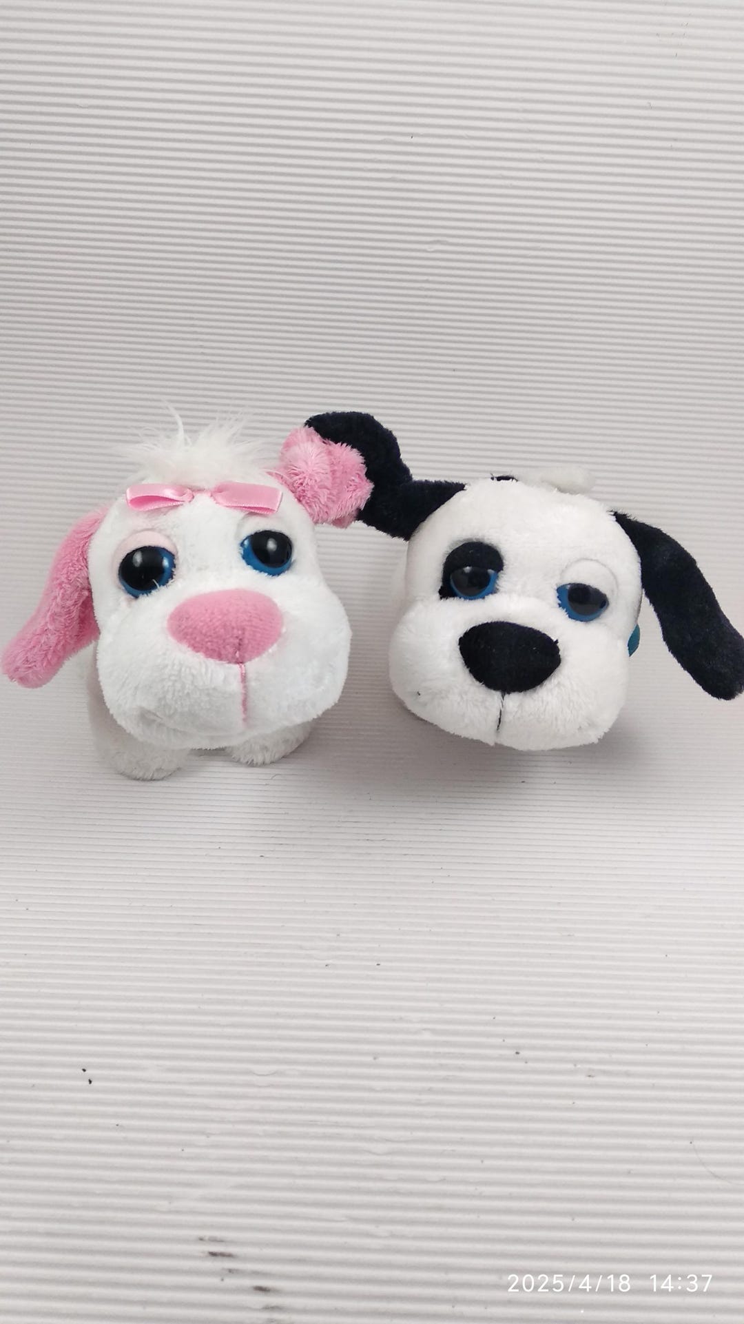 Cute Stuffed Plush Puppy 2 Dogs White Black Pink Sos Village Children ...