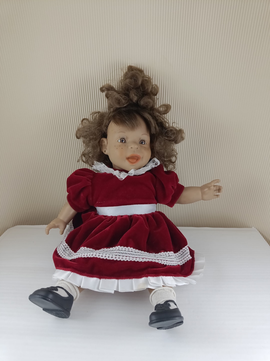 Vintage Cute D'anton Jos Character Doll Hard Plastic Brown Hair Smiling ...