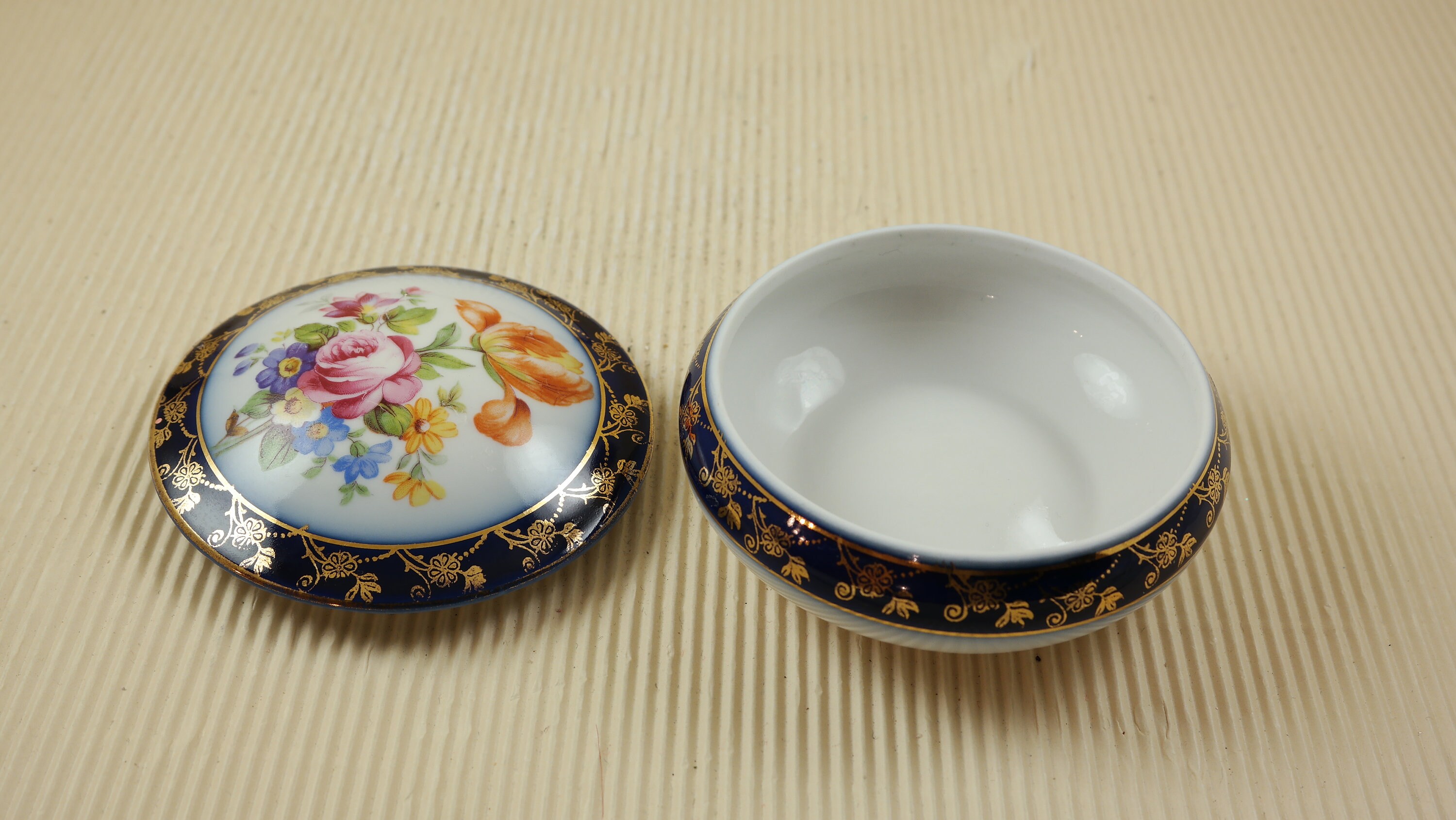 Vintage White Porcelain Round Flower Trinket Ring Box - Etsy