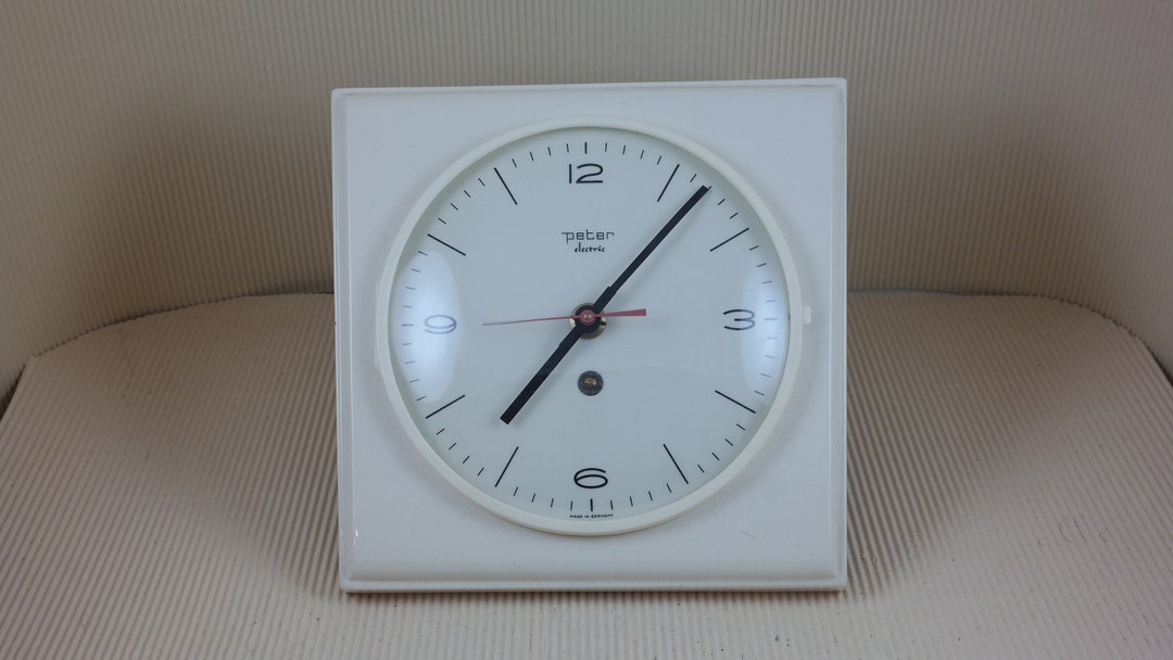 Vintage Peter Electric Ceramic Wall Clock White Quartz - Etsy