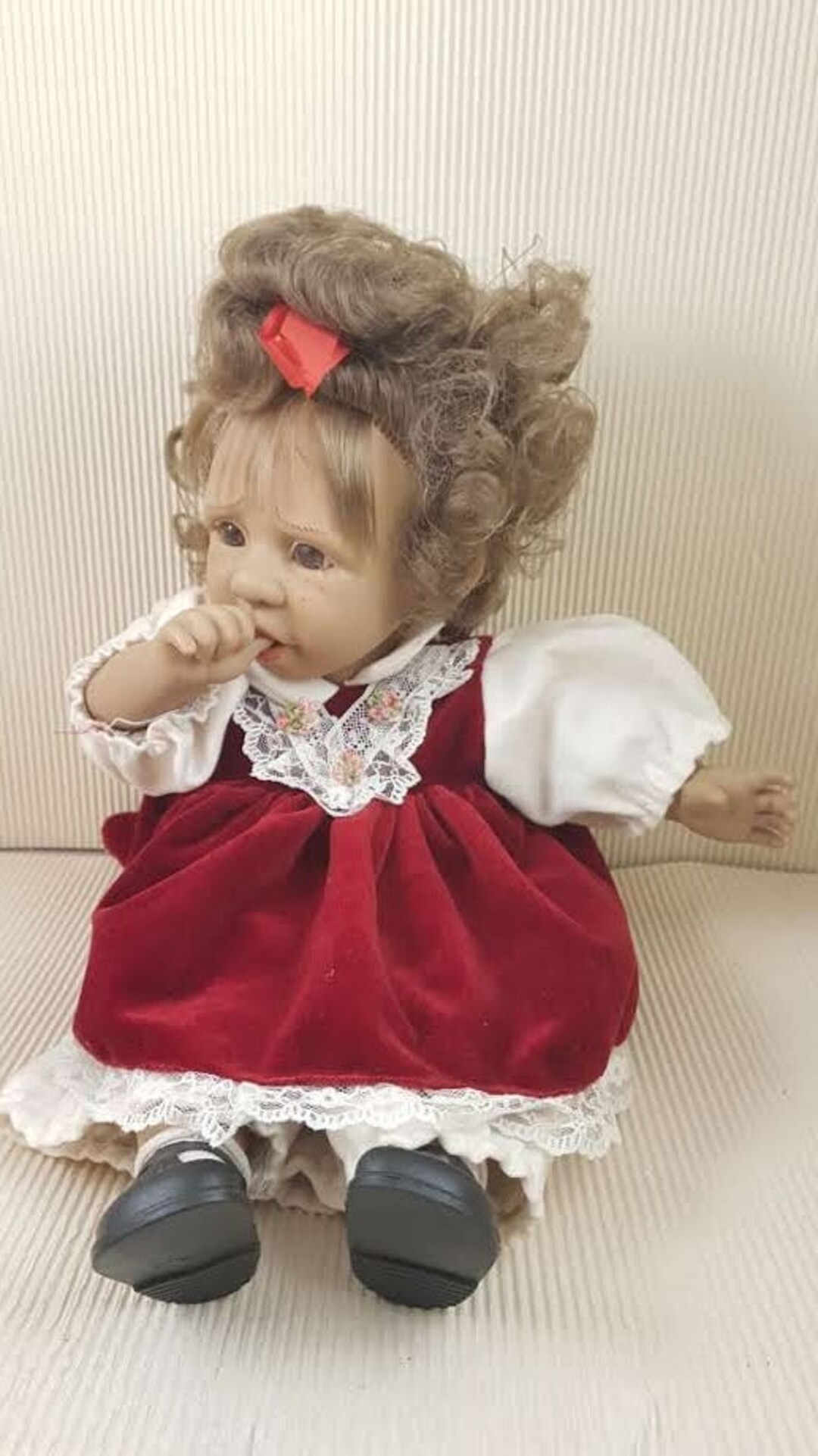 Vintage Cute D'anton Jos Doll Hard Plastic Red Dress - Etsy