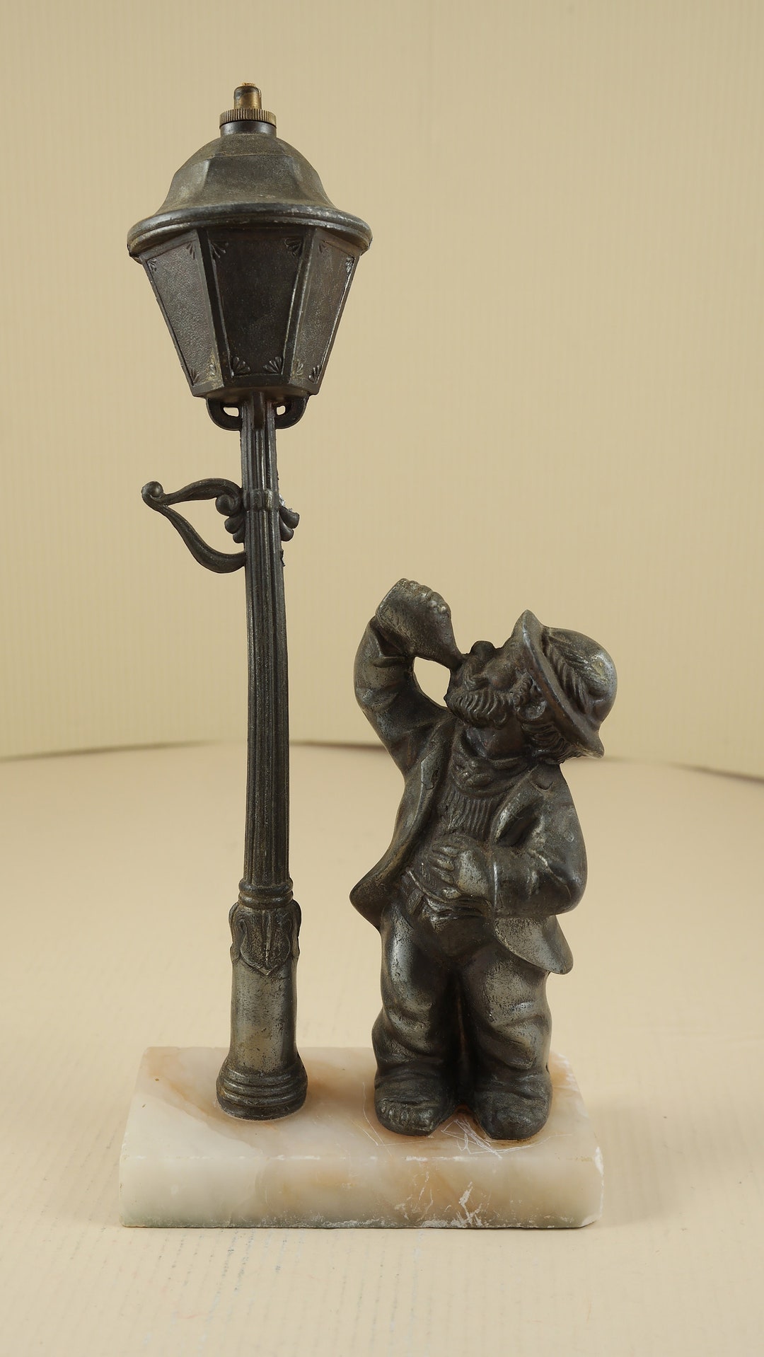 Vintage Drunkard Under Lamp Post Brass Oil Lamp - Etsy