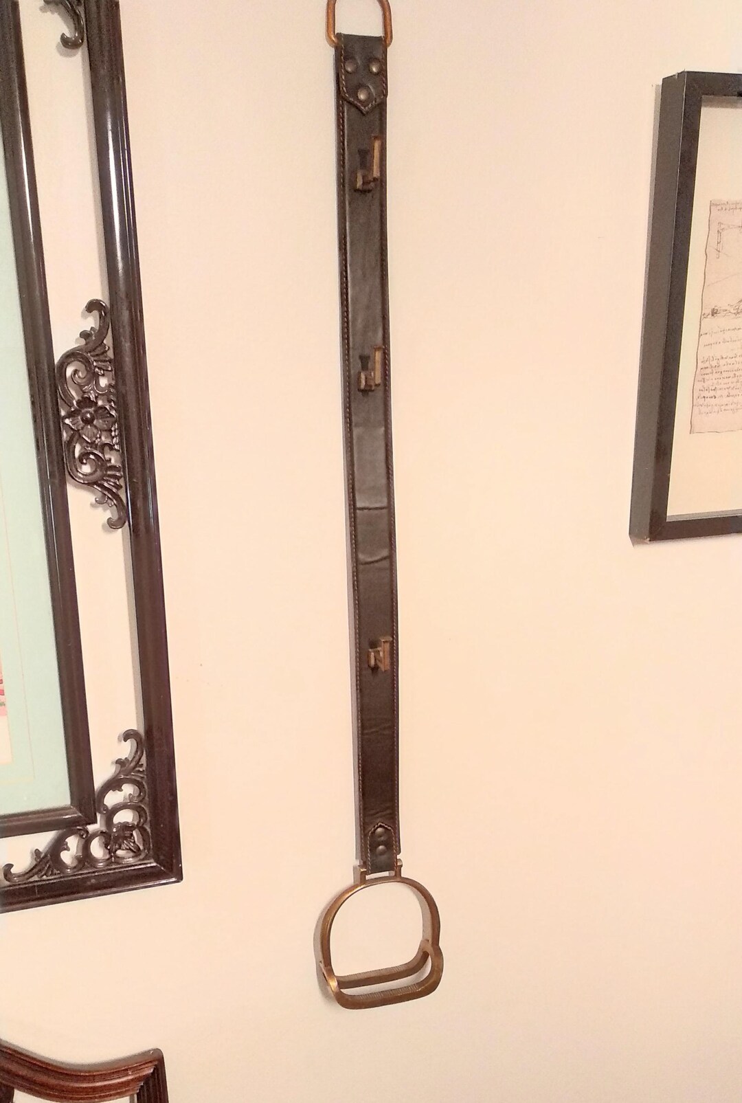 Antique Brown Leather Metal Stirrup Horse Riding Made to Wall Decor ...