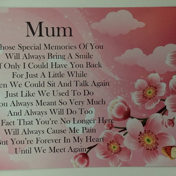 Laminated Poem Card - Etsy UK