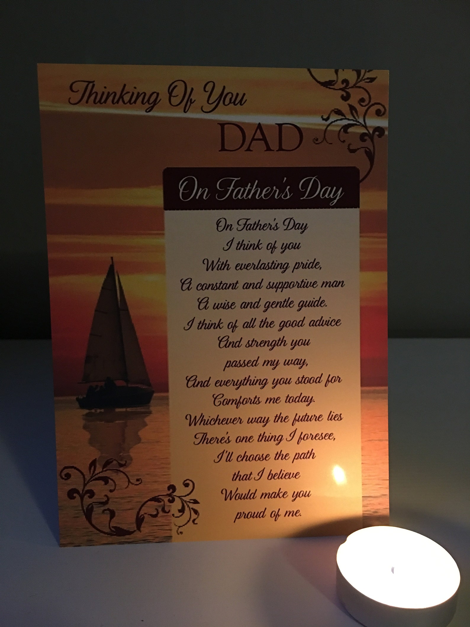 Thinking of You Dad on Fathers Day Grave Card 7 X - Etsy