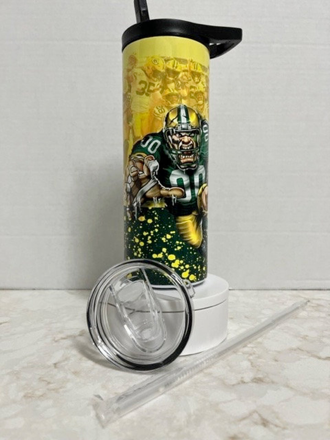 Personalized Green Bay Packers Football Tumbler 20oz With Straw or 25oz ...