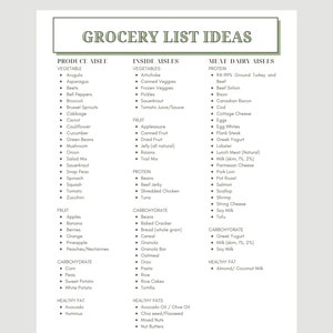 Weekly Meal Planner and Grocery List Printable Templates, Meal Prepping ...