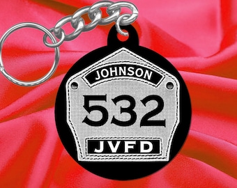 Firefighter Shield Keychain - Etsy