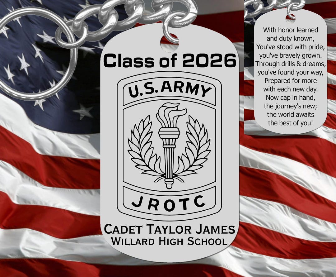 Army JROTC Personalized Keychain With Cadet Poem on Back, Free ...