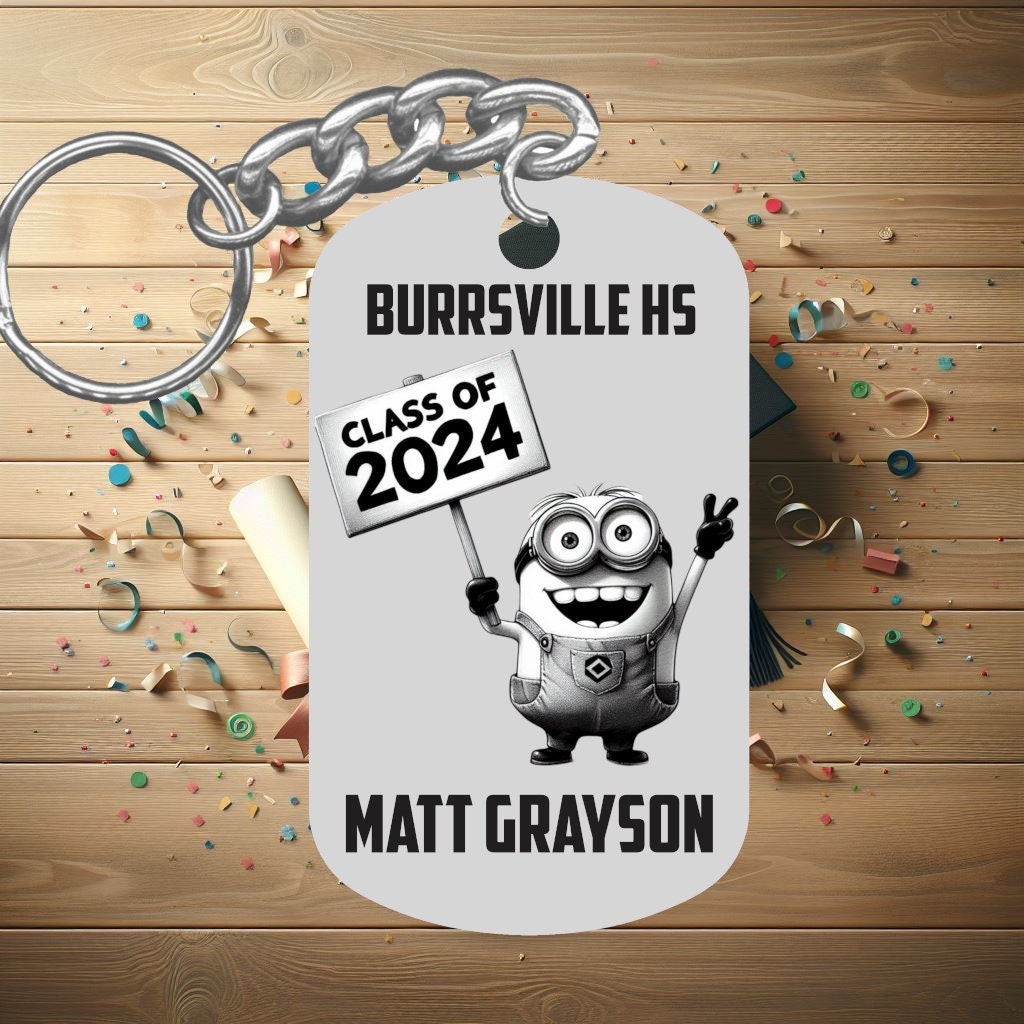Minion 2024 Graduation Senior Class of Personalized Grad Keychain USA ...