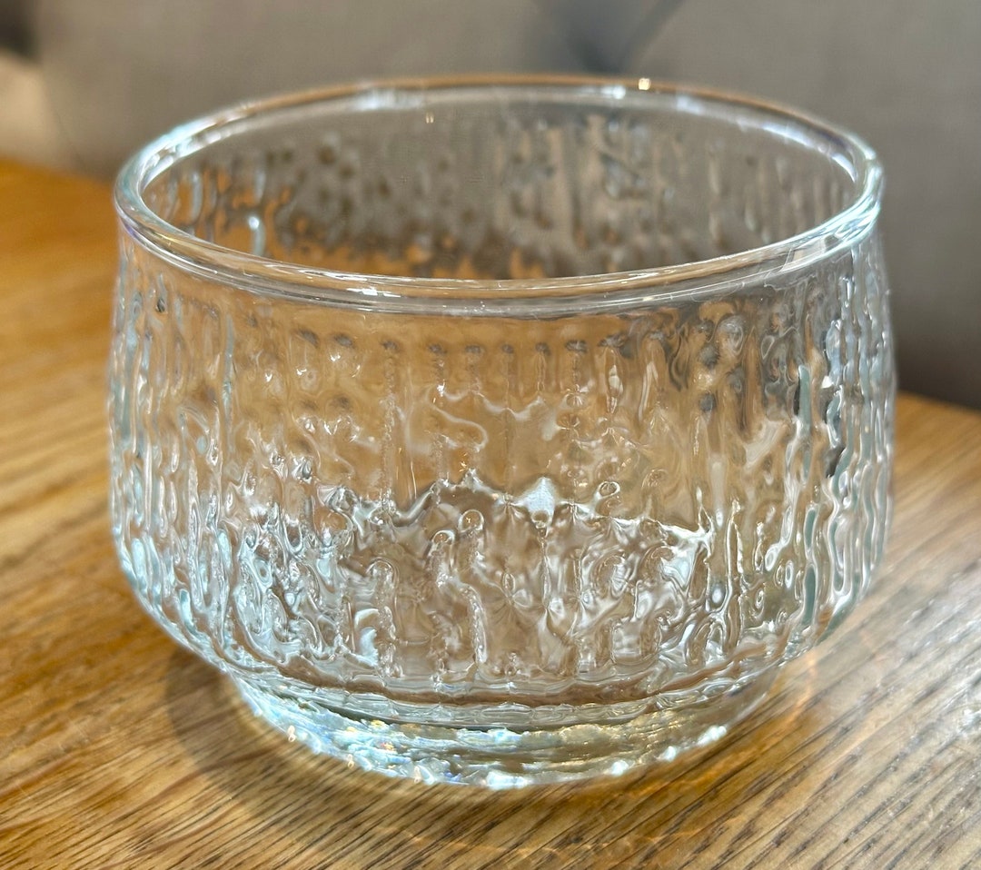 3 X RAVENHEAD SIESTA BARK Textured Clear Stackable Dessert Glass ...