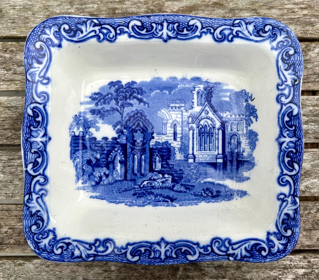 SHREADDED WHEAT BOWL Vintage English Ironstone Tableware L Blue and ...