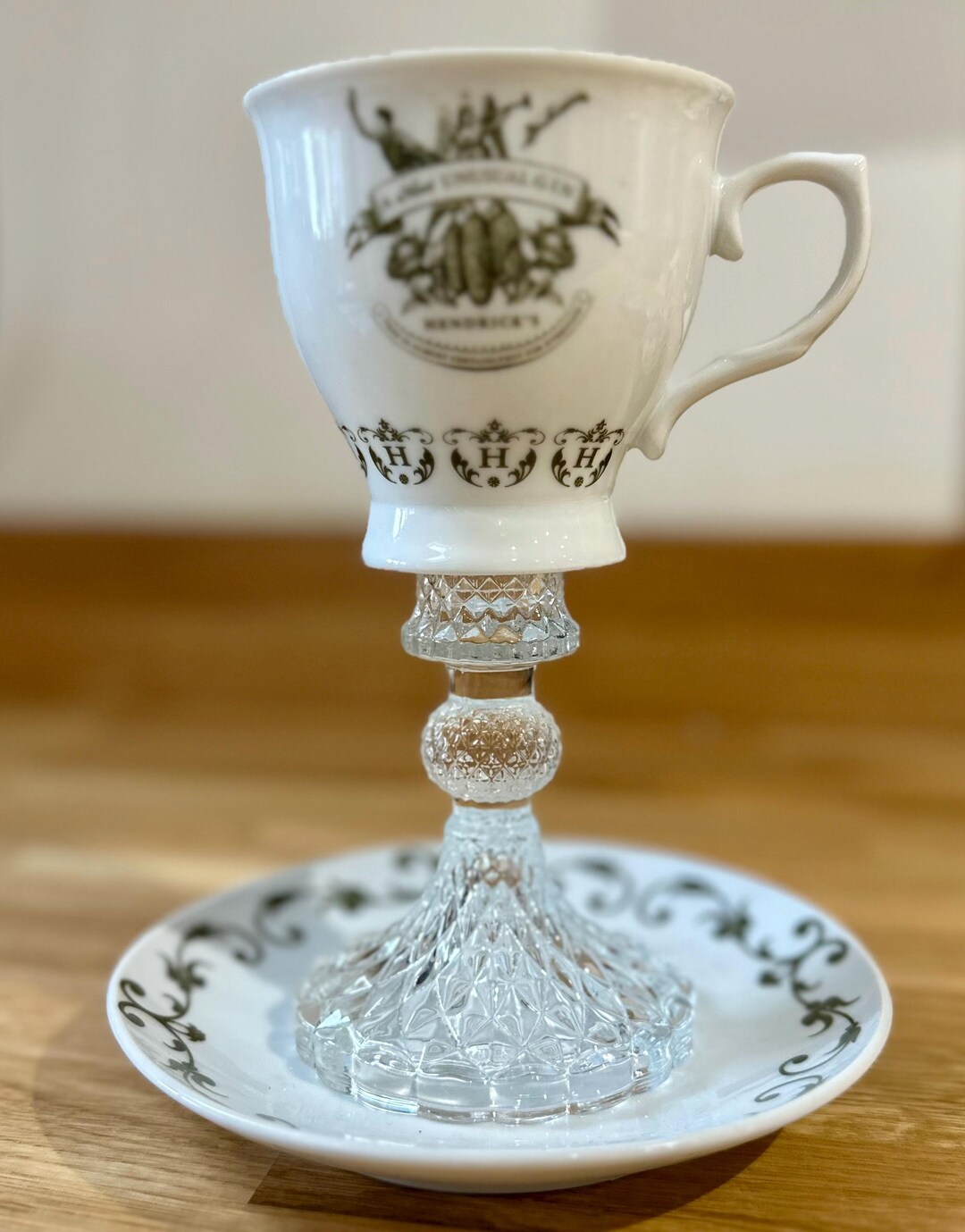 TEACUP WINE GOBLET / Glass I Hendricks Gin Glass L Beautiful Vintage ...
