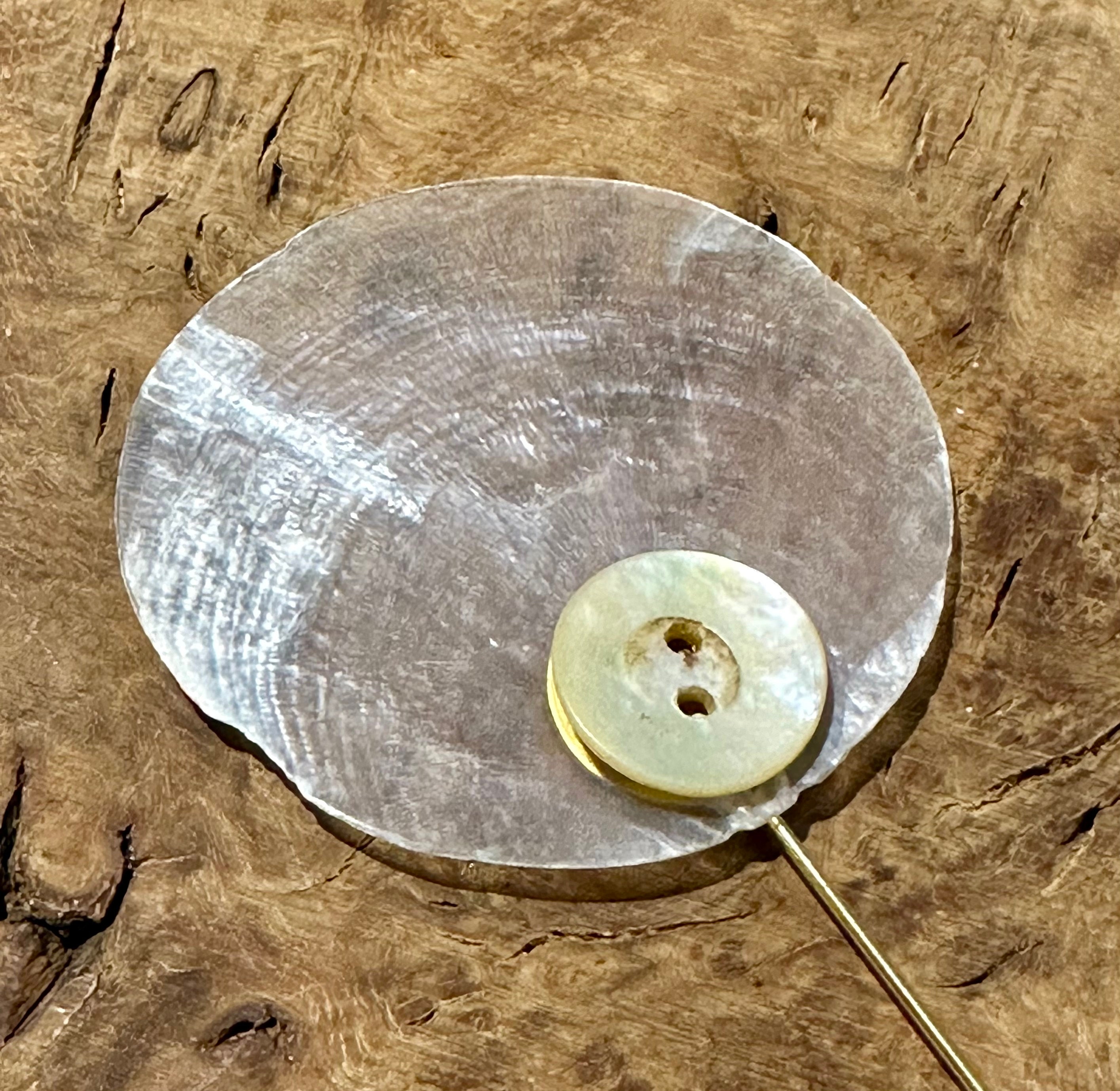 Capiz Sea Shell and Vintage Mother of Pearl Button Hat Pins, Original ...