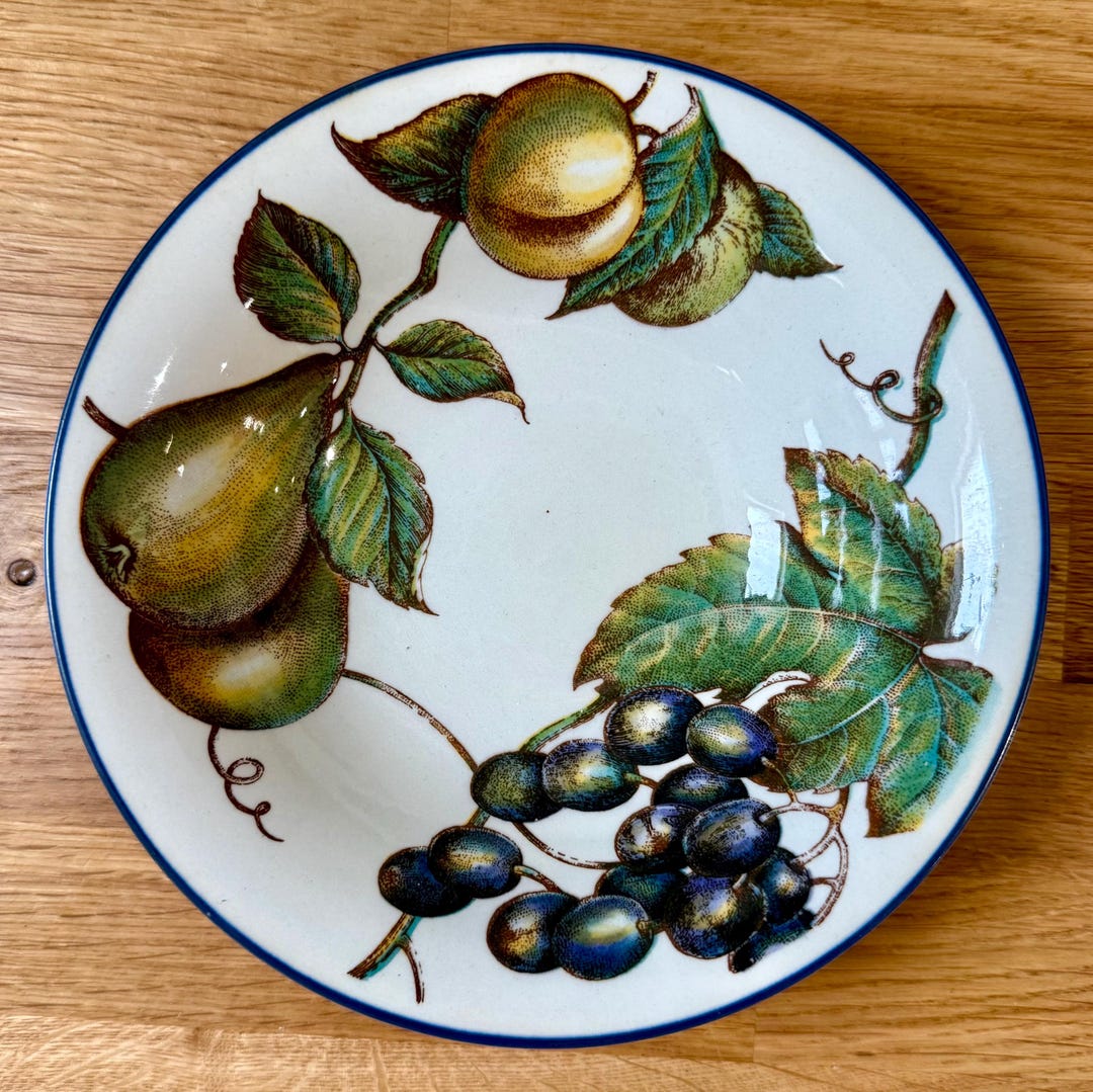 Vintage Staffordshire Autumn Fayre Bowl | English Fruit Pattern Dessert ...
