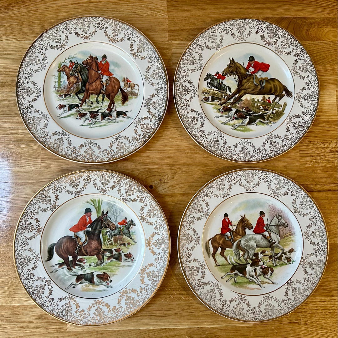 ALFRED MEAKIN ENGLAND I Collectors Plates L British Fox Hunting Scenes ...