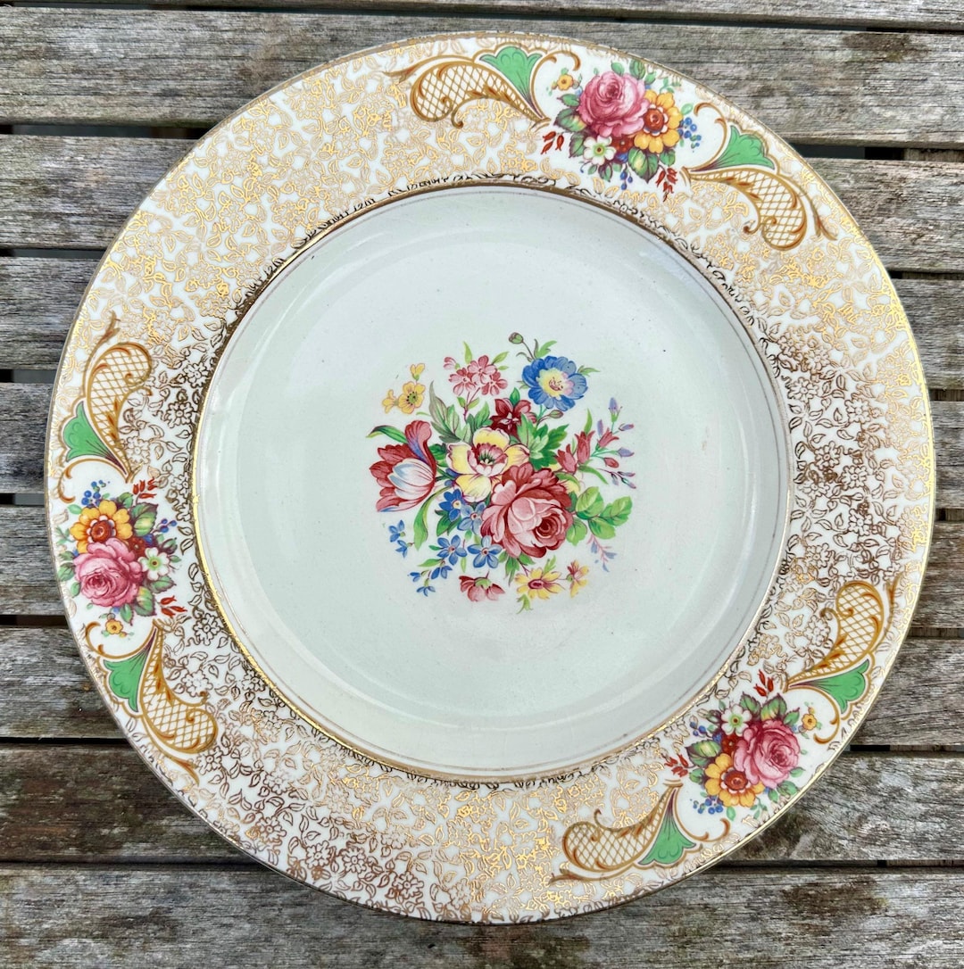 PALISSY GOLD POTTERY Large Plate L Fabulous Classic Palissy Platter ...