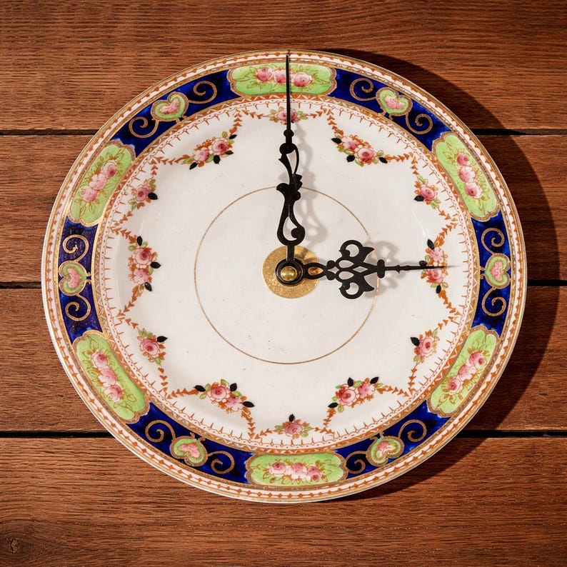 VINTAGE CERAMIC PLATE Wall Clocks I Made From Repurposed Plates L Inc ...