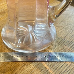 VINTAGE PINK DIAMOND Cut Glass Tankard Style Water Jug / Pitcher L ...