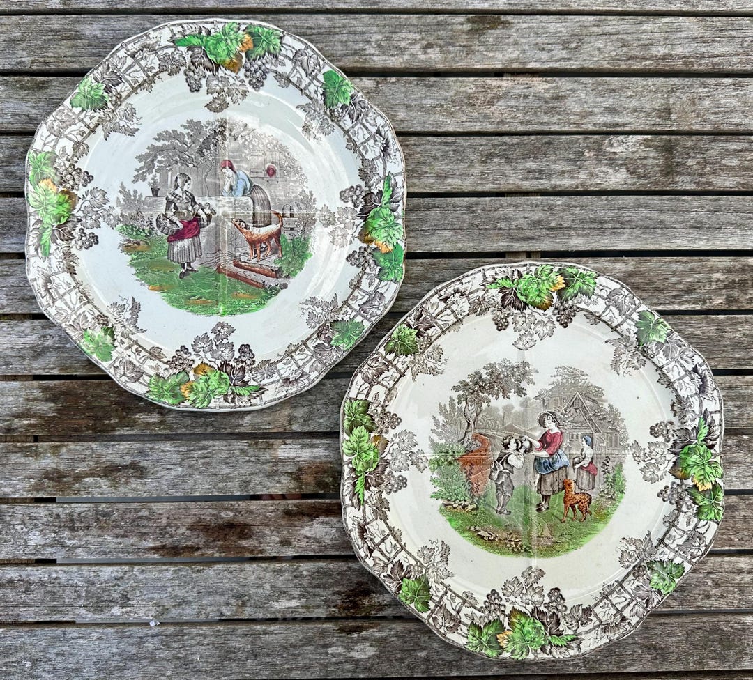 COPELAND SPODE Byron Sandwich Plates | 1930's Tableware | Country ...
