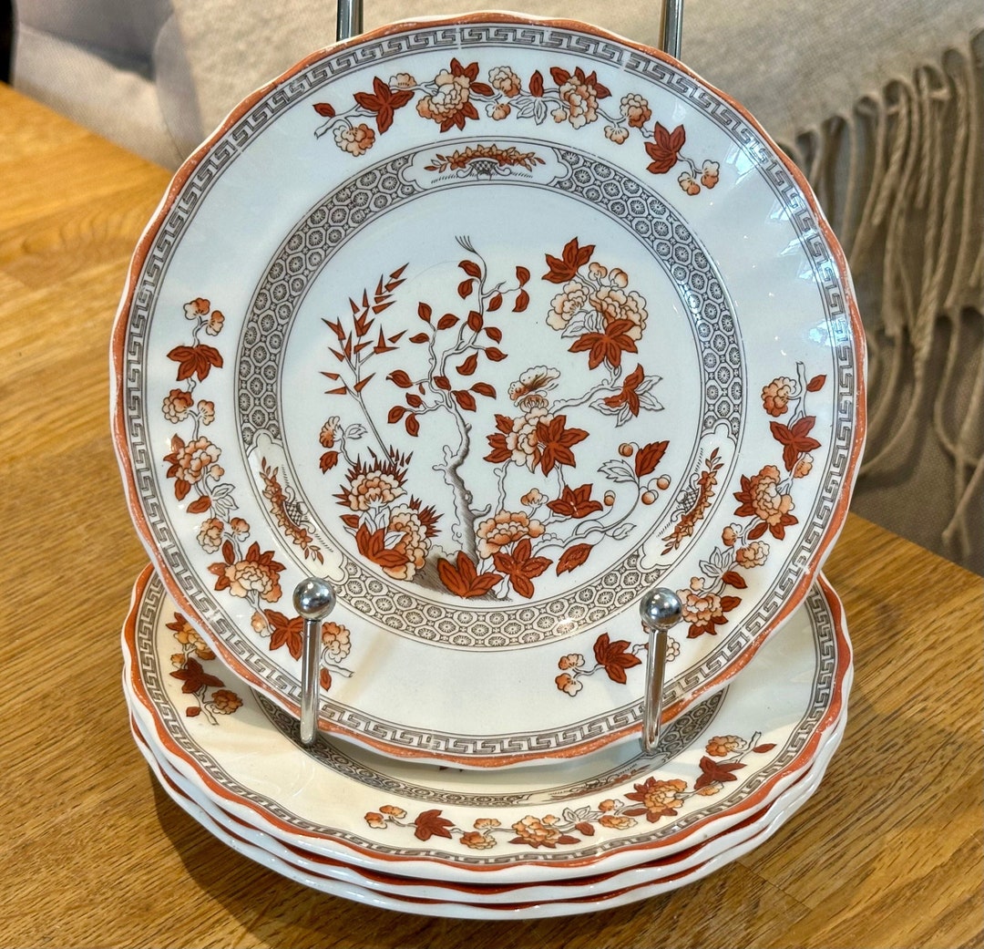 Spode Indian Tree Side Plates L Orange and Red L 16cm / 6inch Diameter ...
