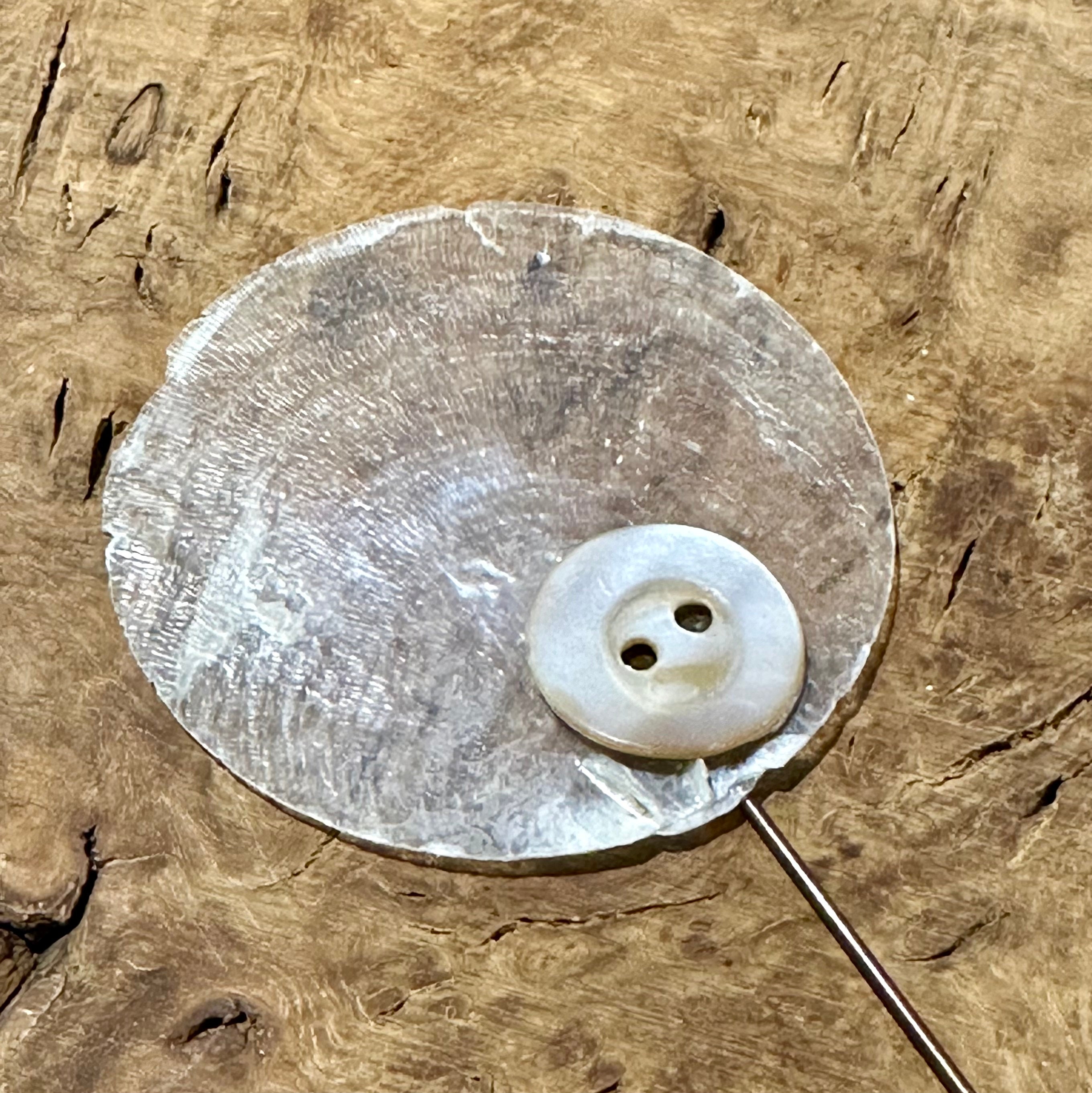 Capiz Sea Shell and Vintage Mother of Pearl Button Hat Pins, Original ...