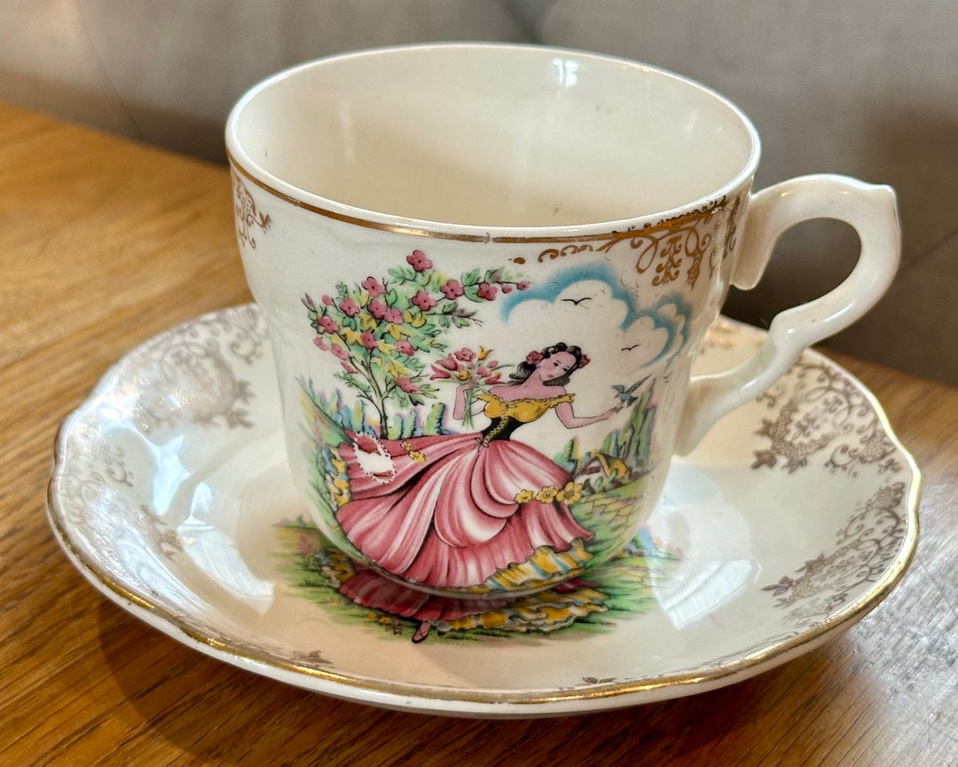 SADLER GYPSY GIRL Bone China Tea Cup and Saucer L Crinoline Lady/gypsy ...