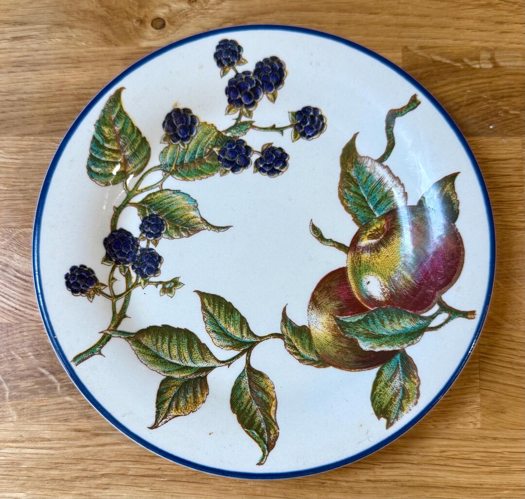 Vintage Staffordshire Autumn Fayre Plate | English Transferware Fruit ...